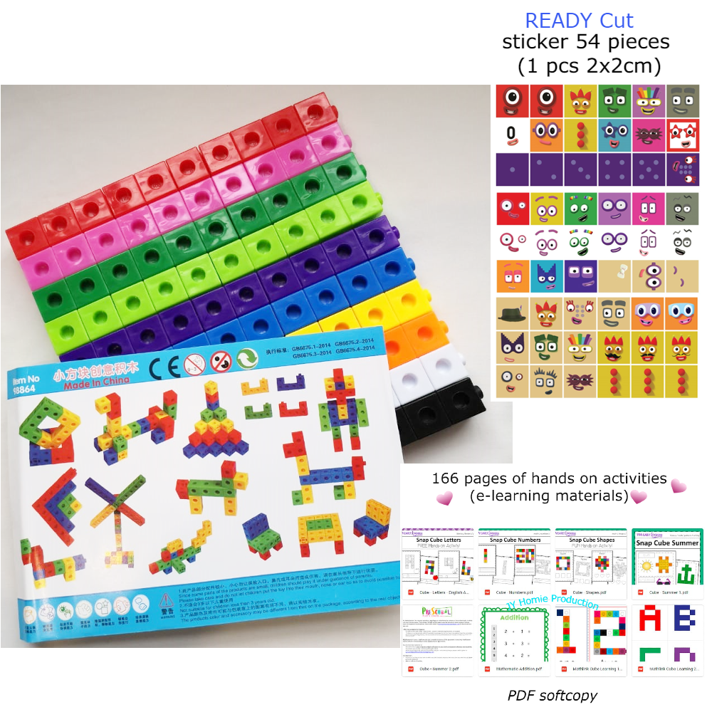 Number Blocks Sticker 54 pieces Waterproof Quality Sticker A5 Size ...