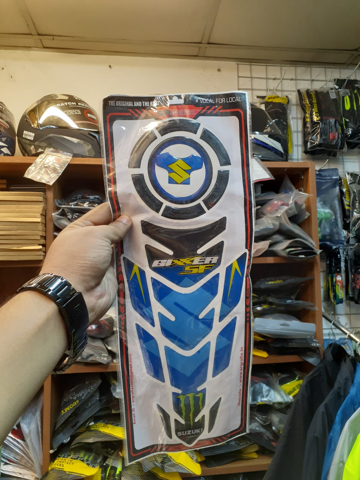 gixxer sf tank pad sticker-blue/black/red higth quality sticker | Daraz ...
