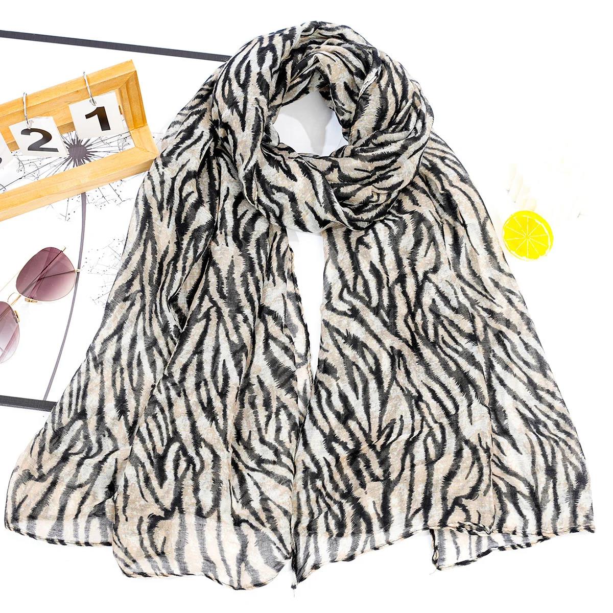 Fashion Leopard Print Hijabs for Women Long Bali Yarn Printed Scarf ...
