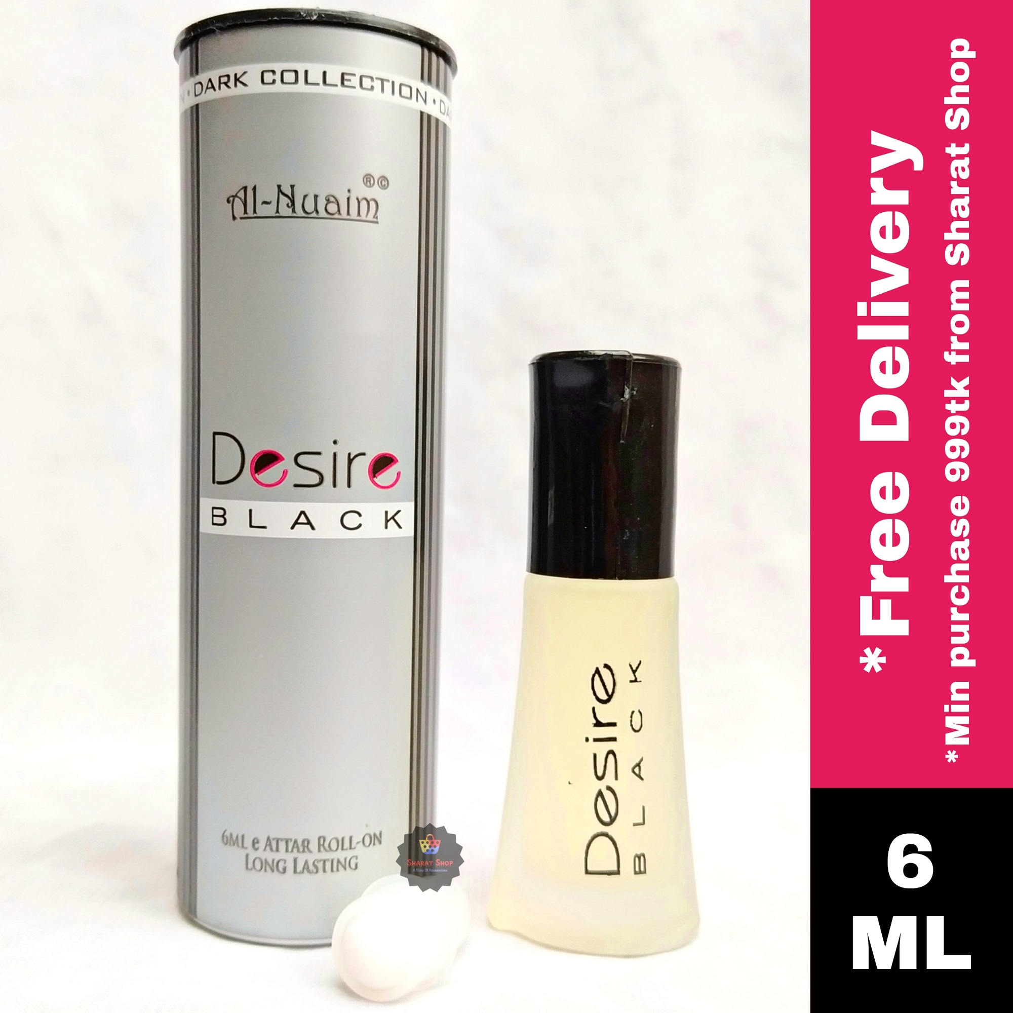 Al Nuaim Desire Black Roll On Attar Non Alcoholic Long Lasting Perfume - 6Ml - Ator | Daraz.com.bd