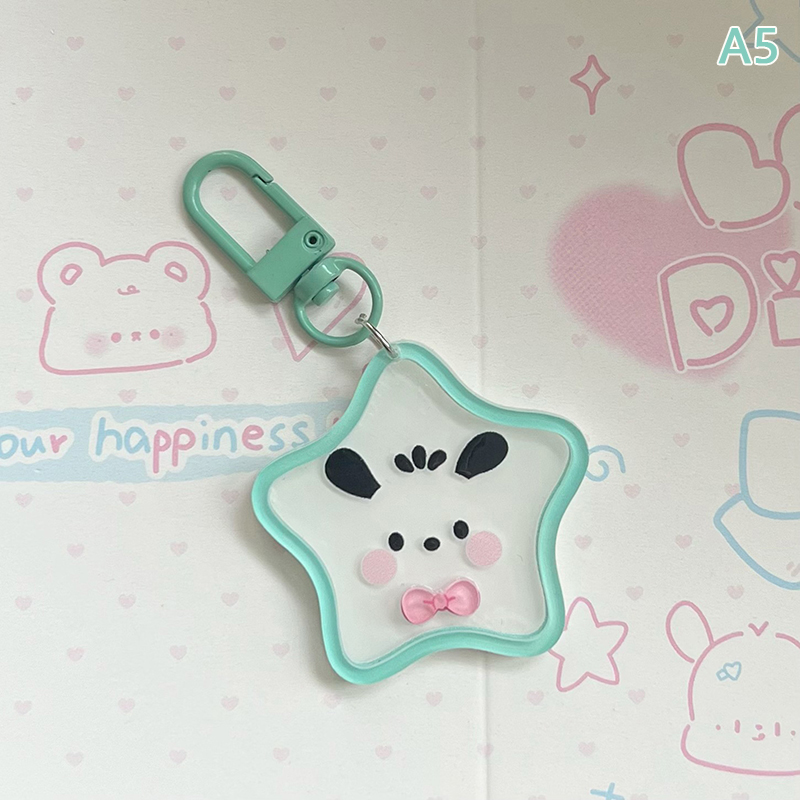 Cute Cartoon Cinnamoroll Star Keychain Pentagram Keyring Bag Pendant Key Holder Accessories For ...