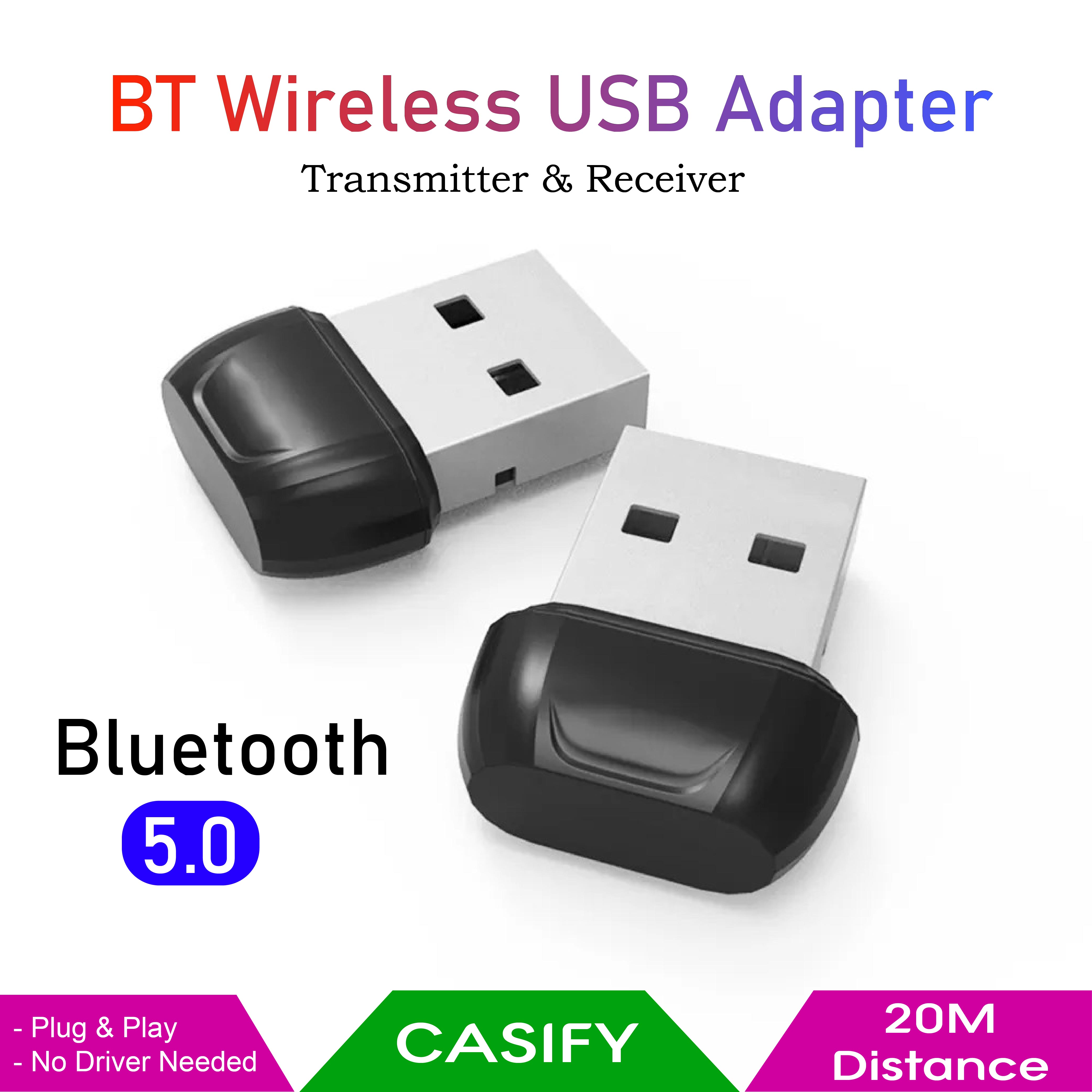 CASIFY USB Bluetooth 5.0 Dongle Bluetooth Receiver Wireless Receiver ...
