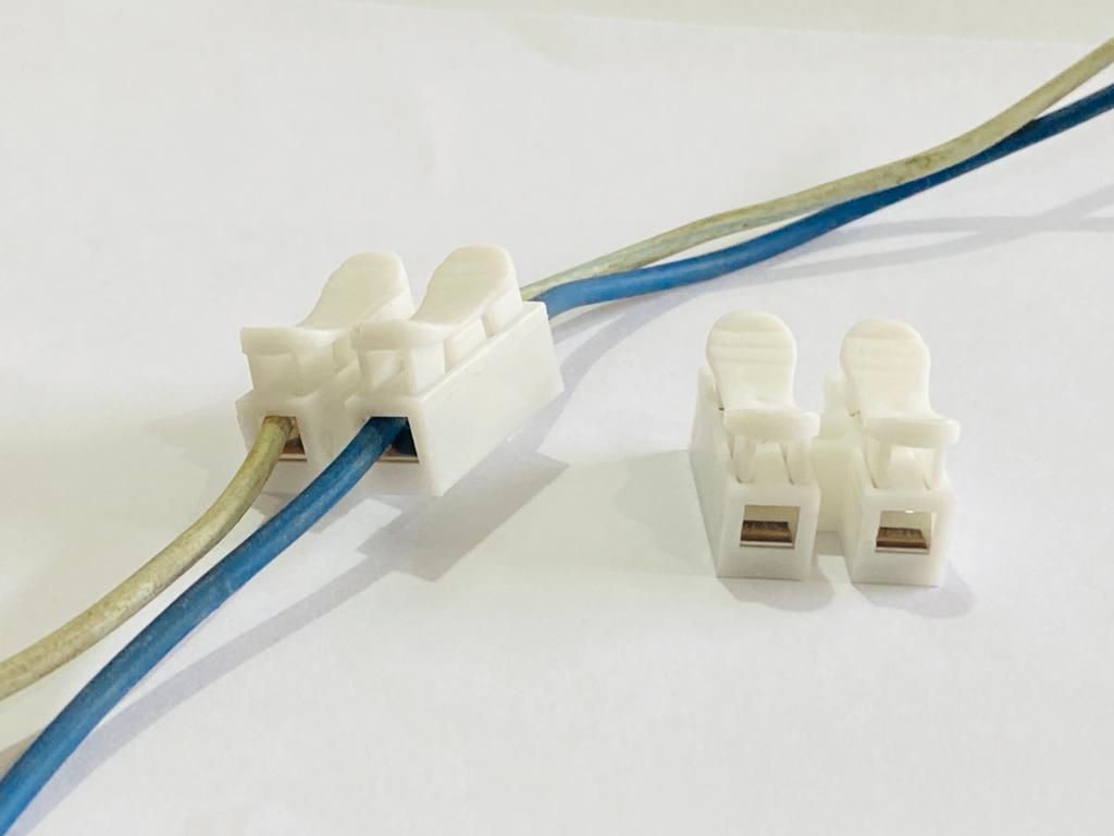 10 Piece 2 Pin Spring Wire Connector Terminal Block Cable Clips Self ...