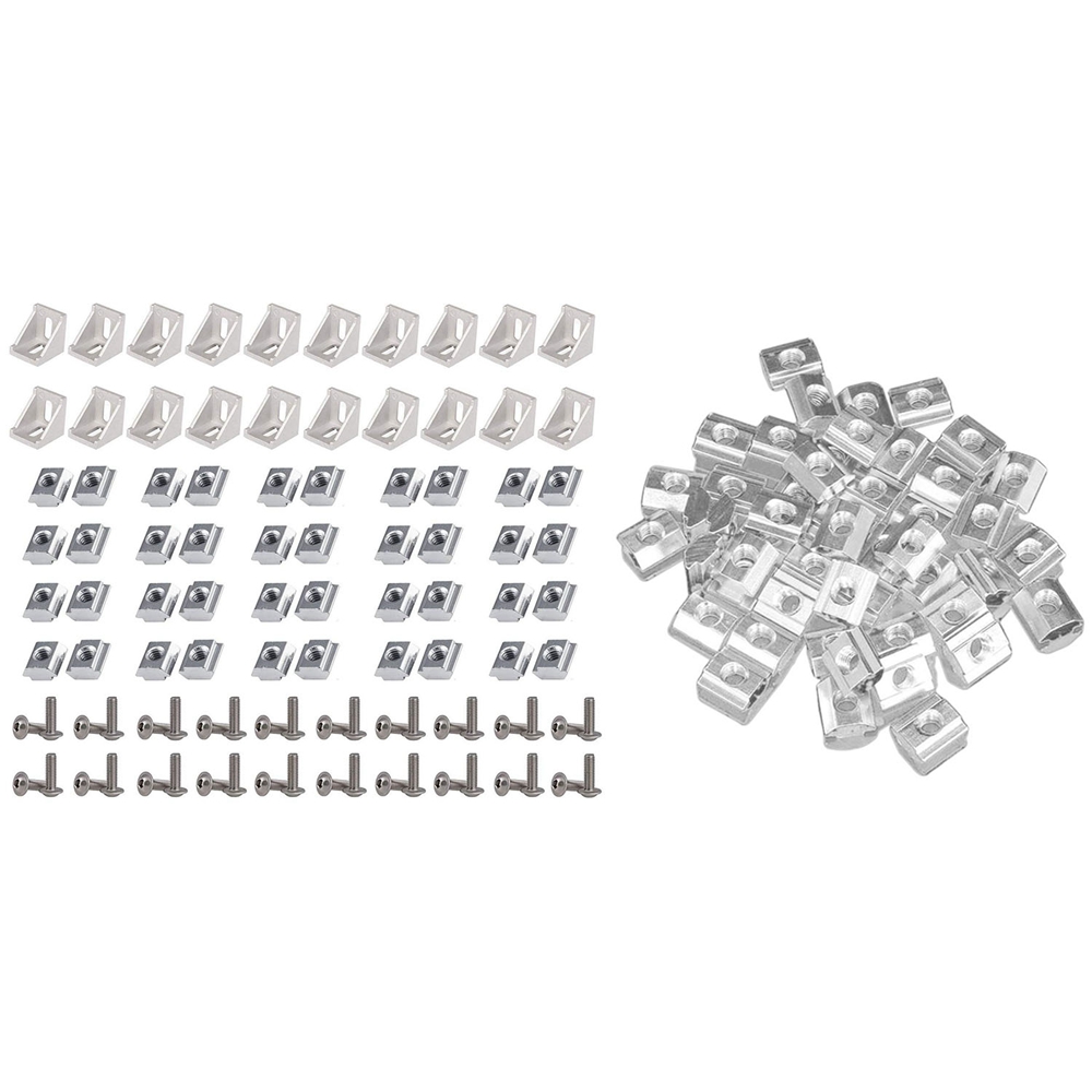 50Pcs M5 T Sliding Nut Zin-Plated Carbon Steel T Sliding Nut & 1set ...