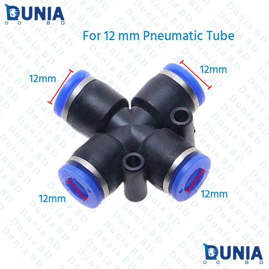 Pneumatic 4 way Socket Push In Quick Connector 6mm 8mm 10mm 12mm OD ...