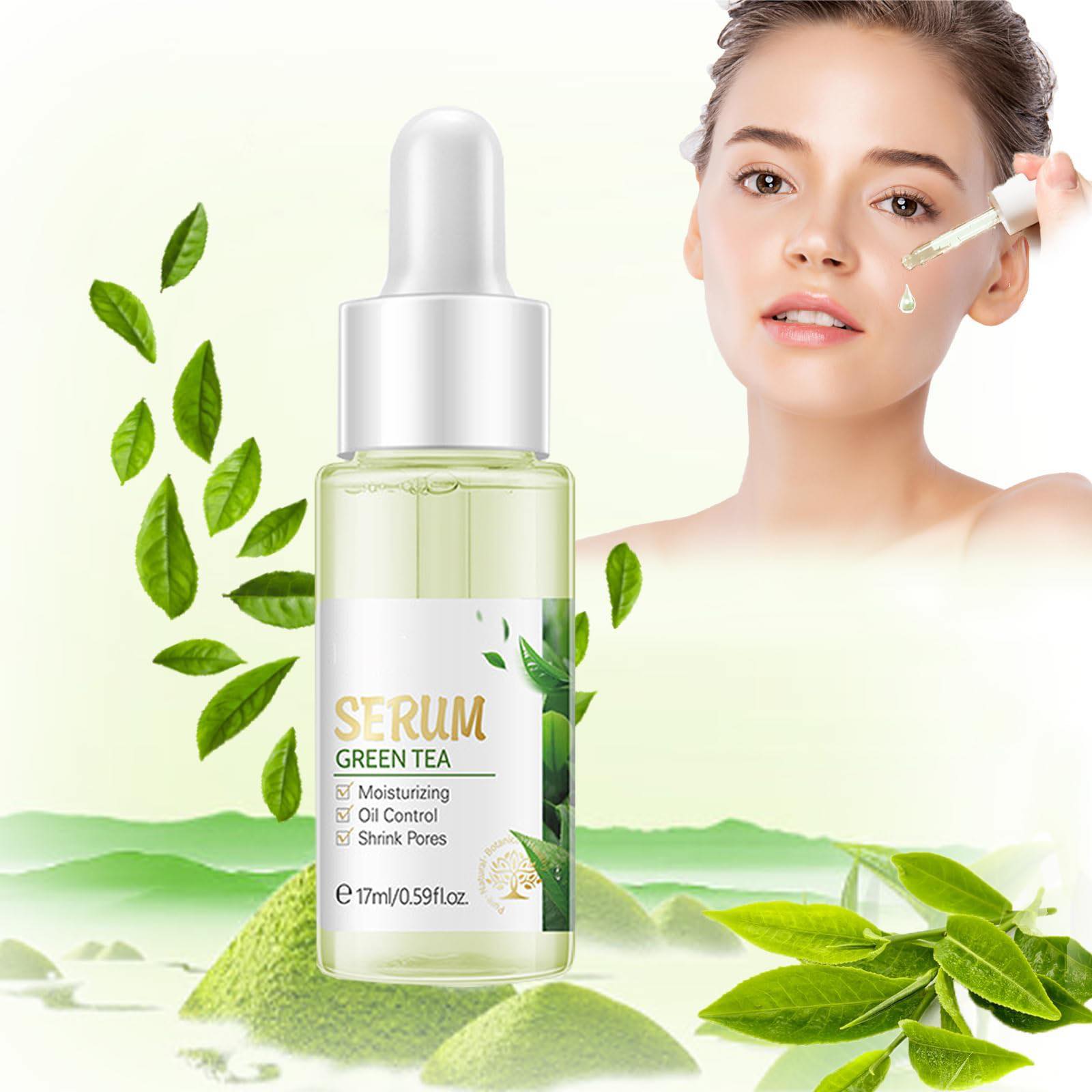 Fenyi Green Tea Facial Serum Sodium Hyaluronic Acid Shrink Pore ...
