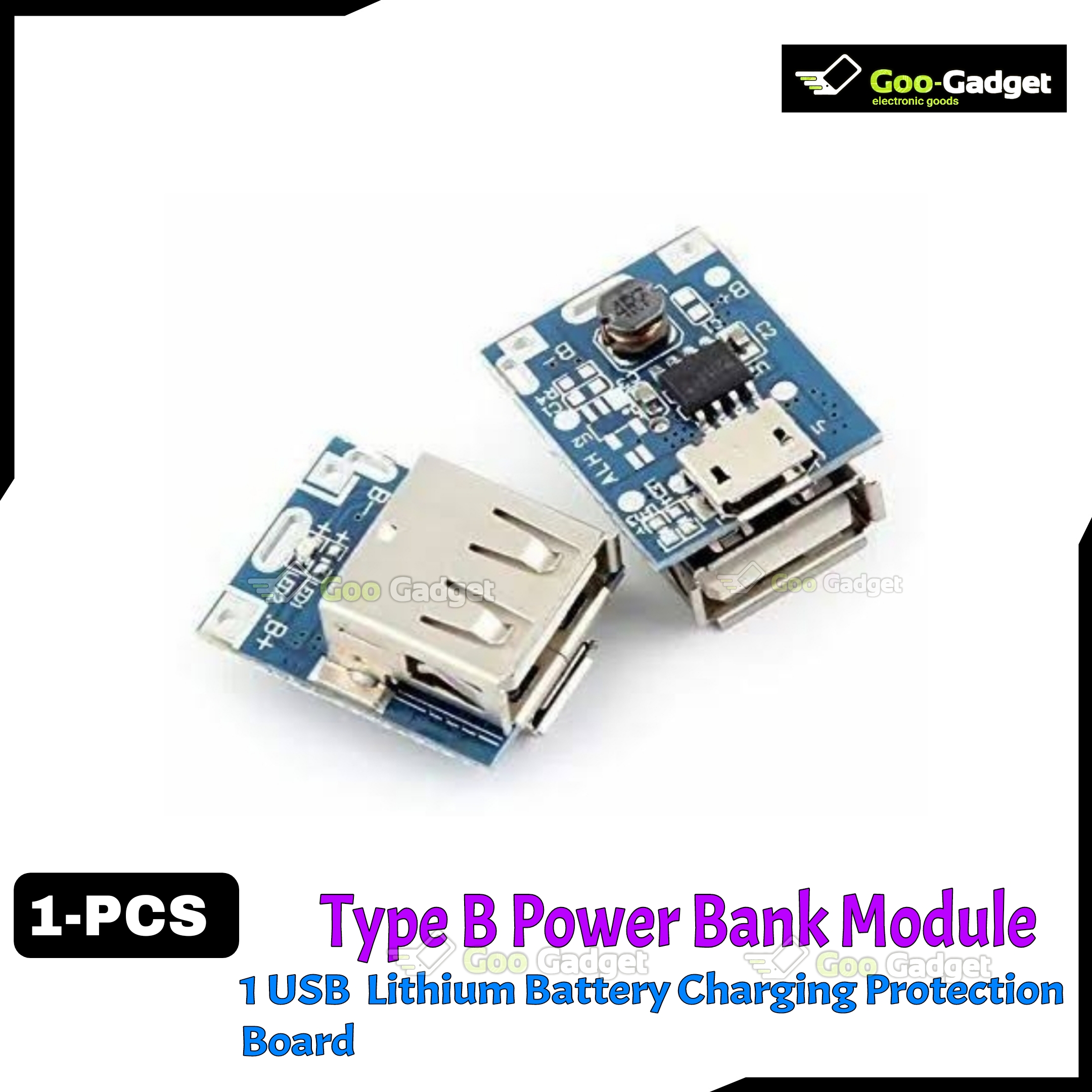 5V 1 USB Power Bank Module Type B Lithium Battery Charging Protection ...