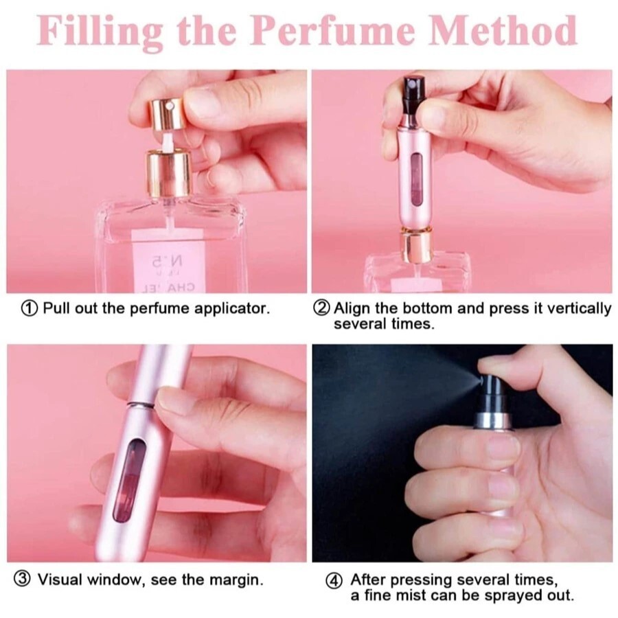 Refillable Pocket Perfume Spray Bottle – 5ml Travel Size Fragrance ...