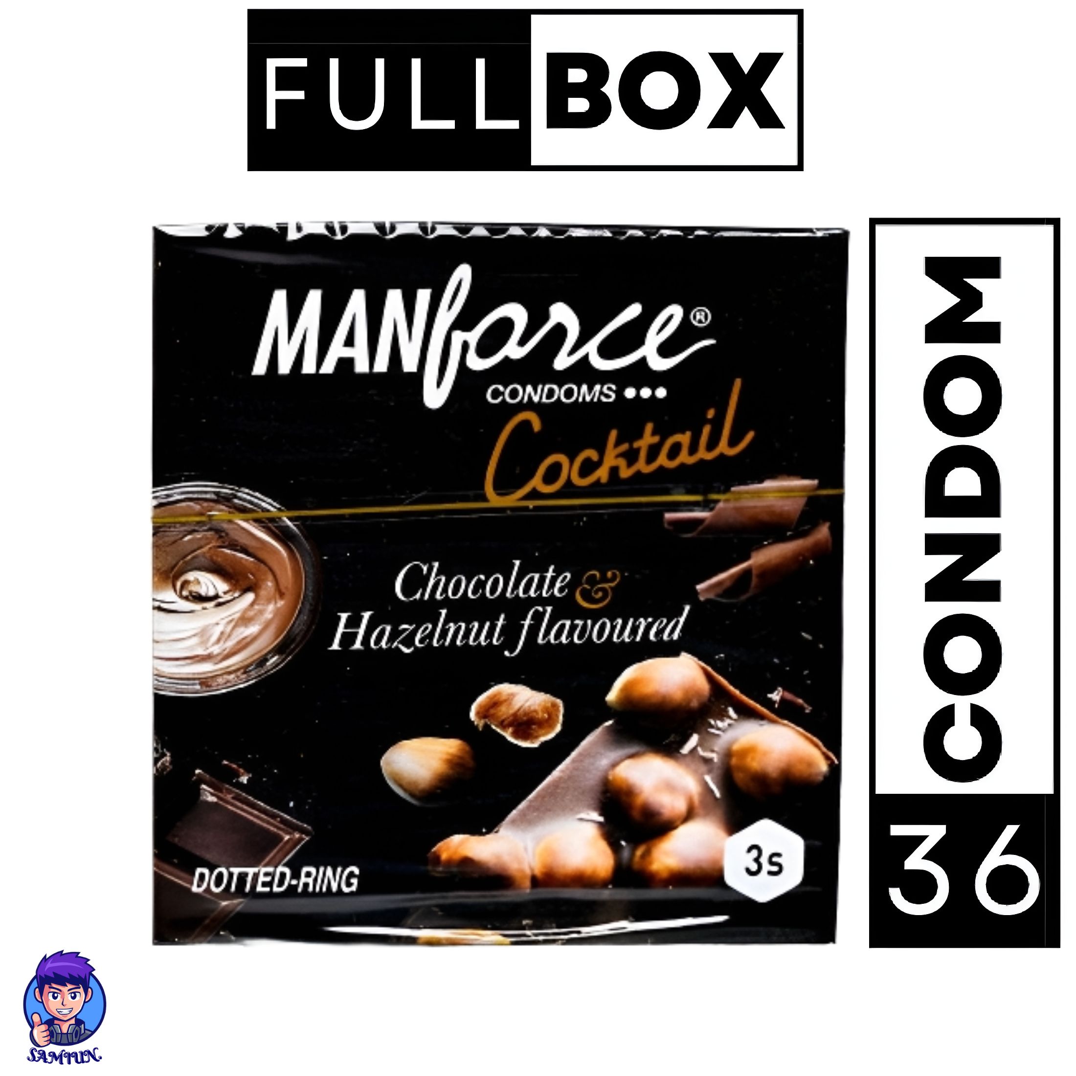 Manforce Condom Cocktail Hazelnut & Chocolate Flavoured Dotted-Rings ...