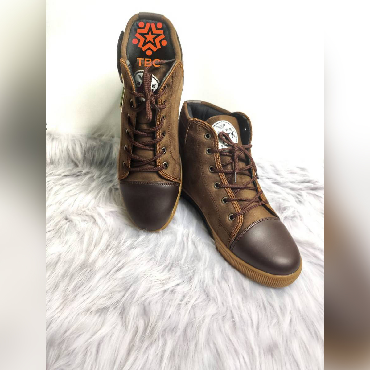 Boot Sneakers Hiigh Neck Design Cool Toe Shape Leather Fabrical Boot ...
