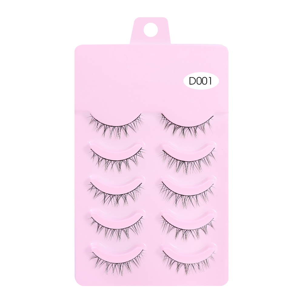 5 Pairs Professional Makeup Lashes Wispy False Eyelashes Korean Style ...