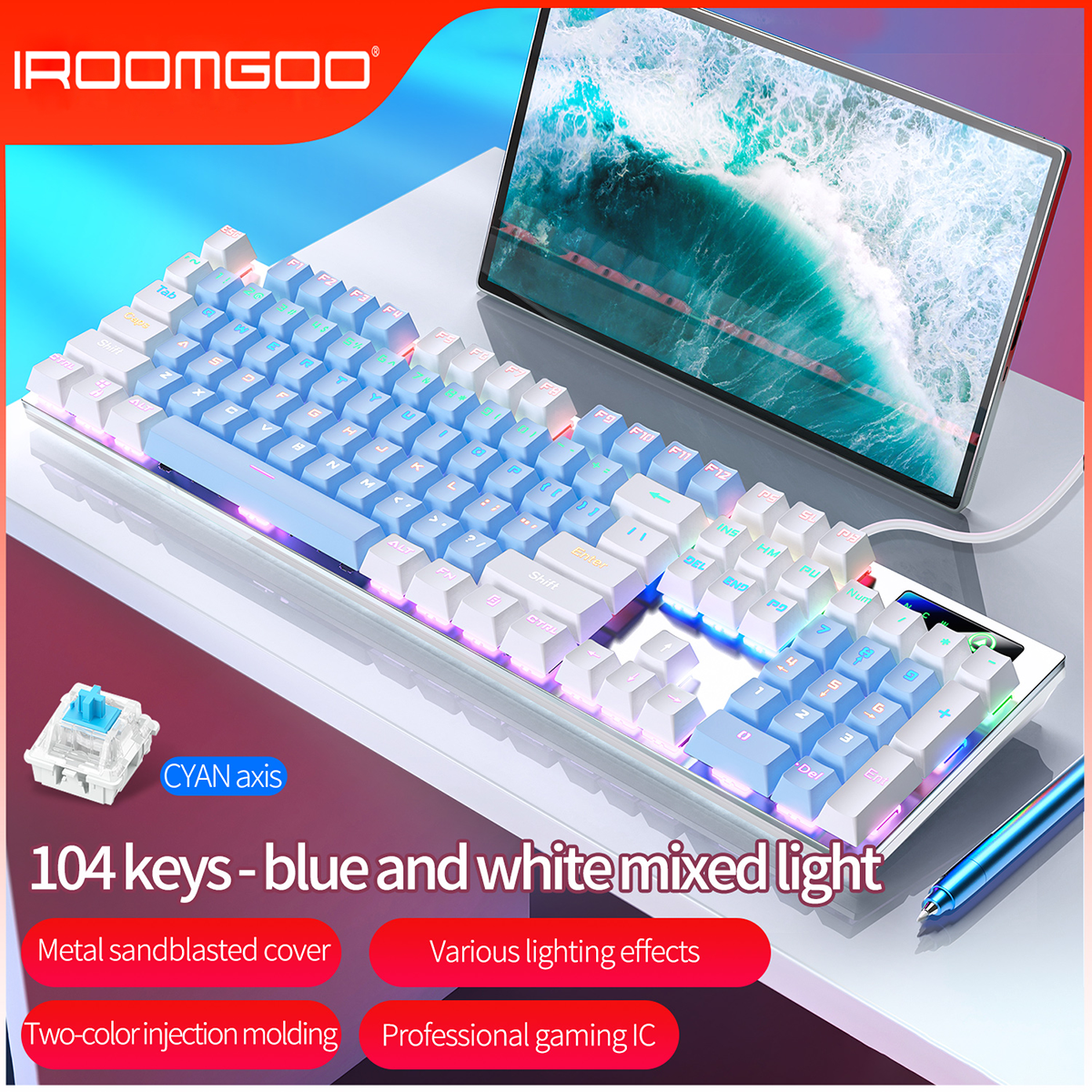 87/104 key gaming mechanical keyboard USB wired anti ghosting | Daraz ...
