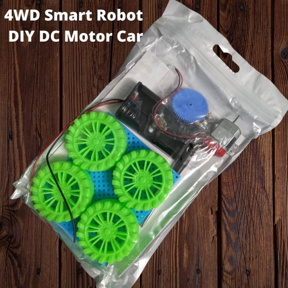 4WD Smart Robot DIY DC Motor Car Chassis Kit Multi-Functional Single Layer Plastic Plate 90cm ...