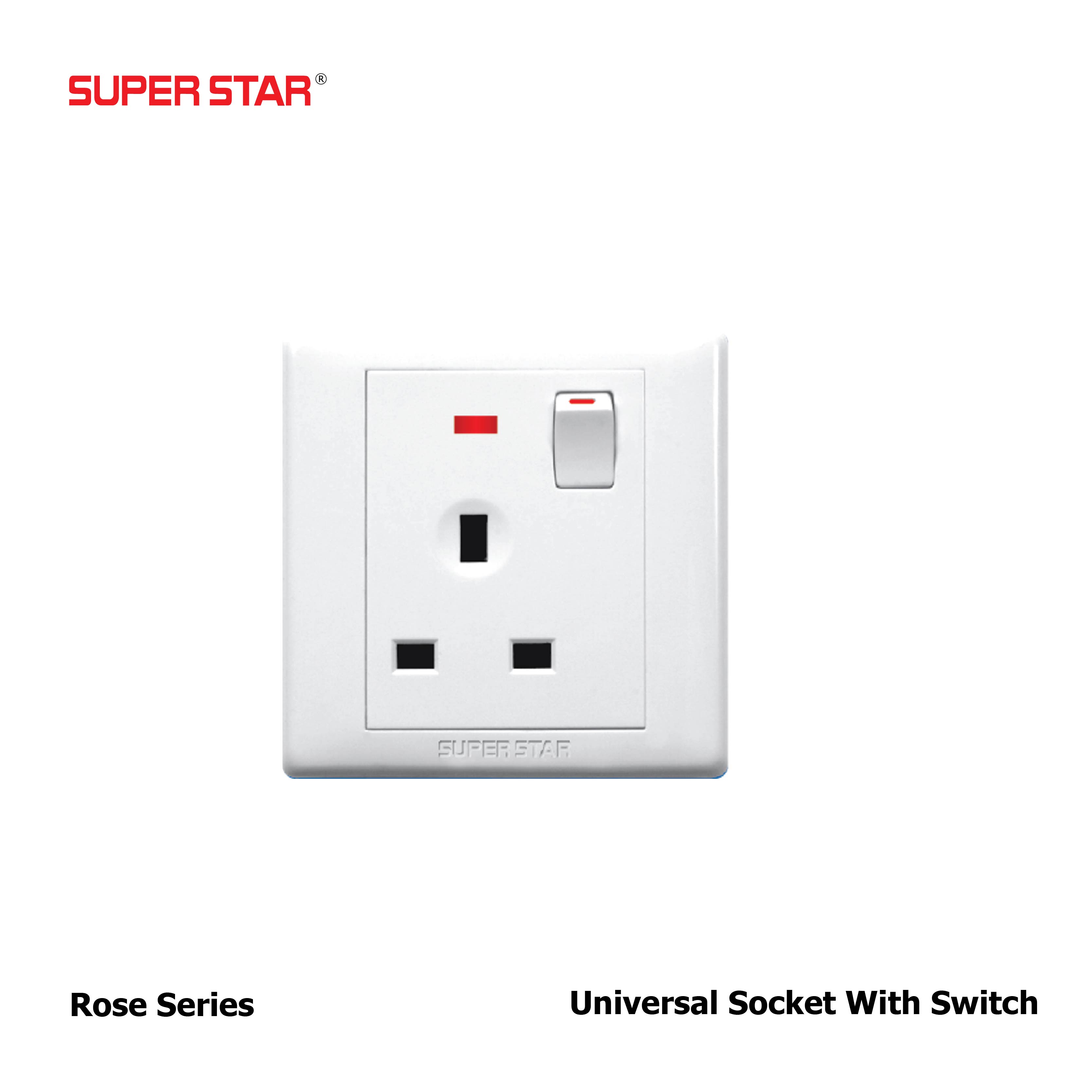 Rose Series Rose 3 Pin Socket With Neon - White | Daraz.com.bd