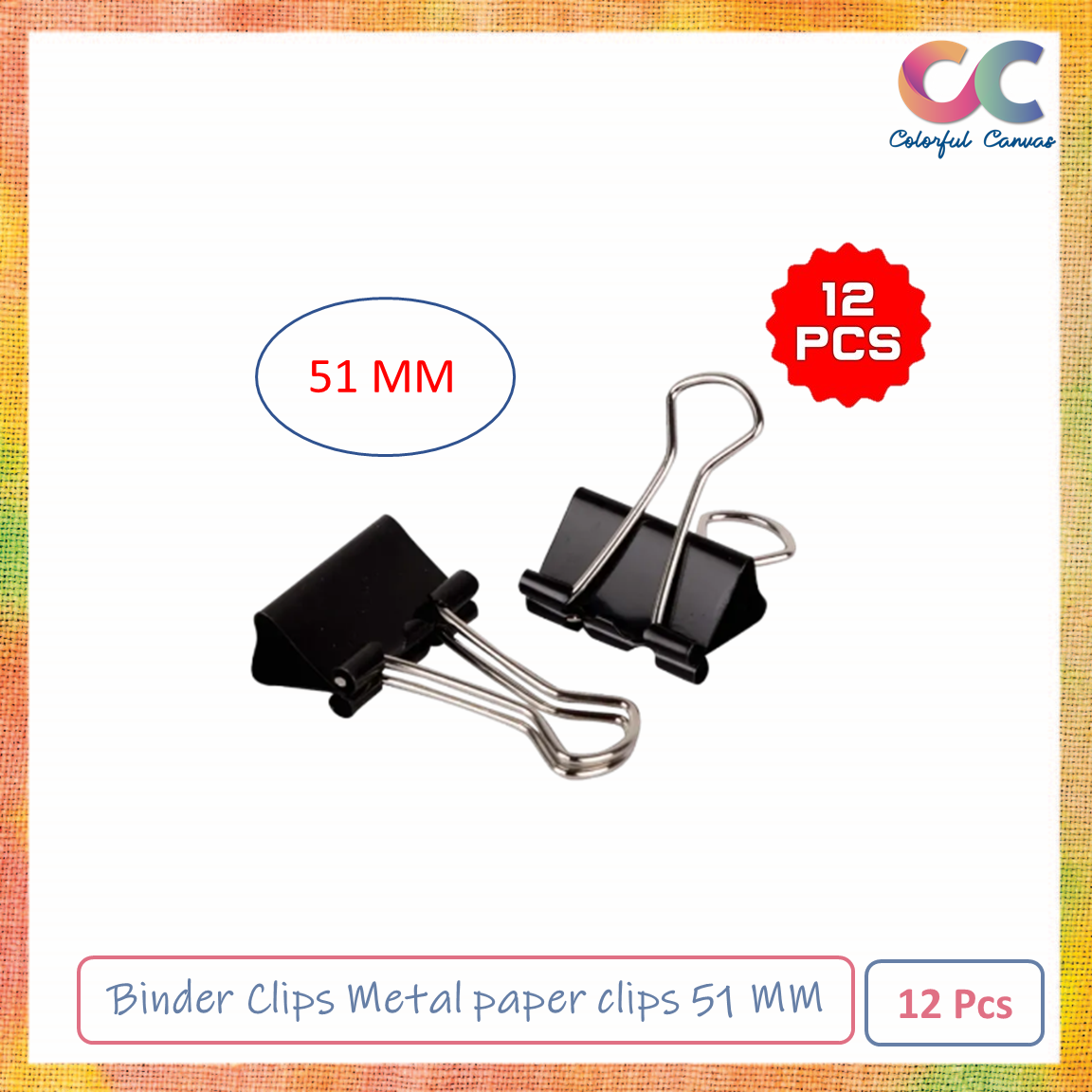 Binder Clips Metal paper clips 51 MM 12 Pcs | Daraz.com.bd