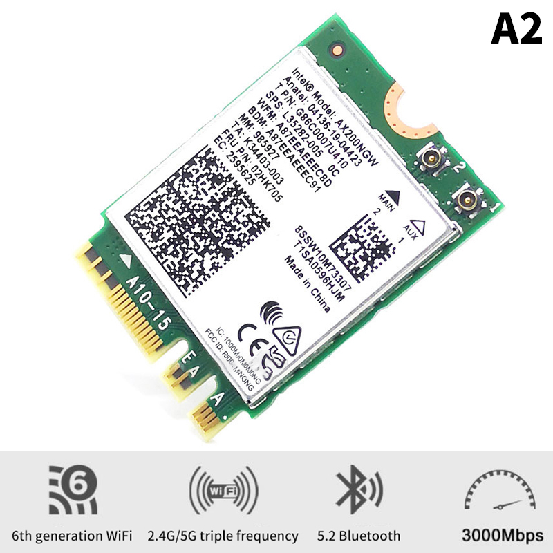 For laptop PC WiFi 6E Intel AX210 Bluetooth 5.2 M.2 Wireless Card AX210NGW 2.4Ghz 5Ghz 6Ghz ...