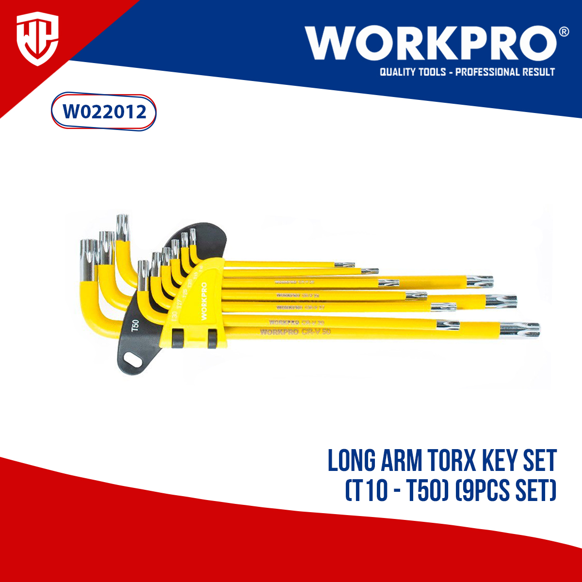 Workpro 9 Pcs Long Arm Torx Allen Key Set T10 to T50 | Daraz.com.bd