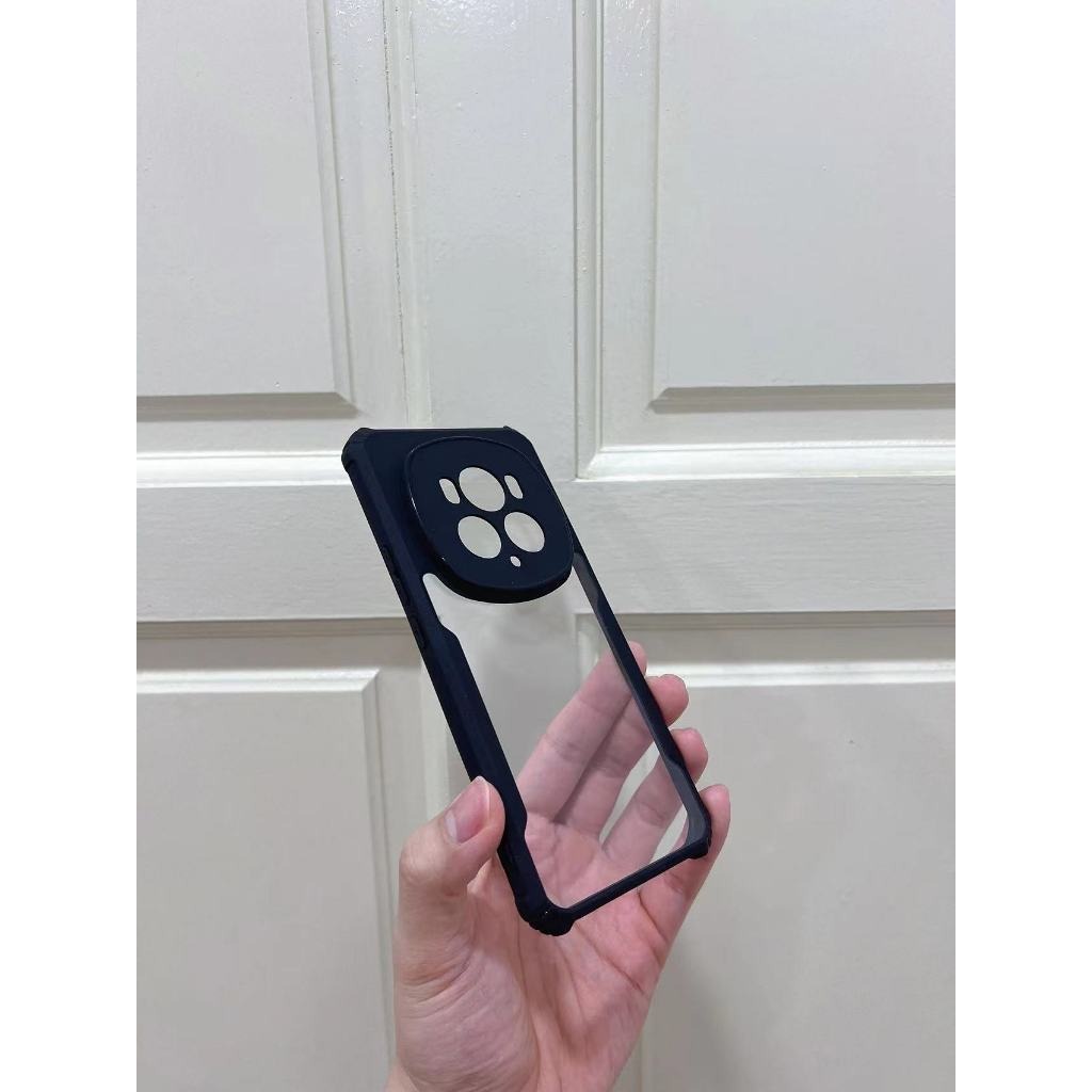 For Honor Magic6 Pro Transparent Black Shockproof Camera Protective ...