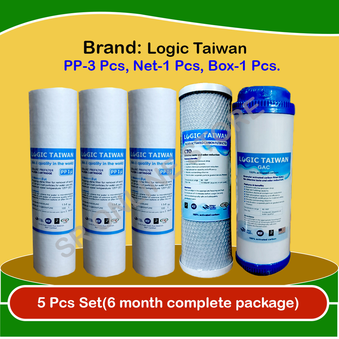 Water Filter Kit Product details Set Logic Taiwan 5 In One (Logig Taiwan -PP-3 Pcs-1 Net Carbon+ ...
