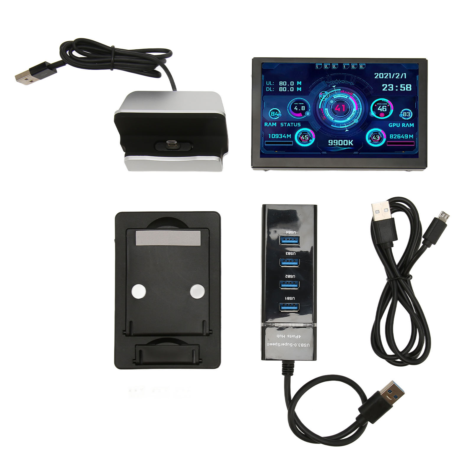 5in IPS Computer Temp Monitor USB Mini Screen for AIDA64 PC CPU RAM ...