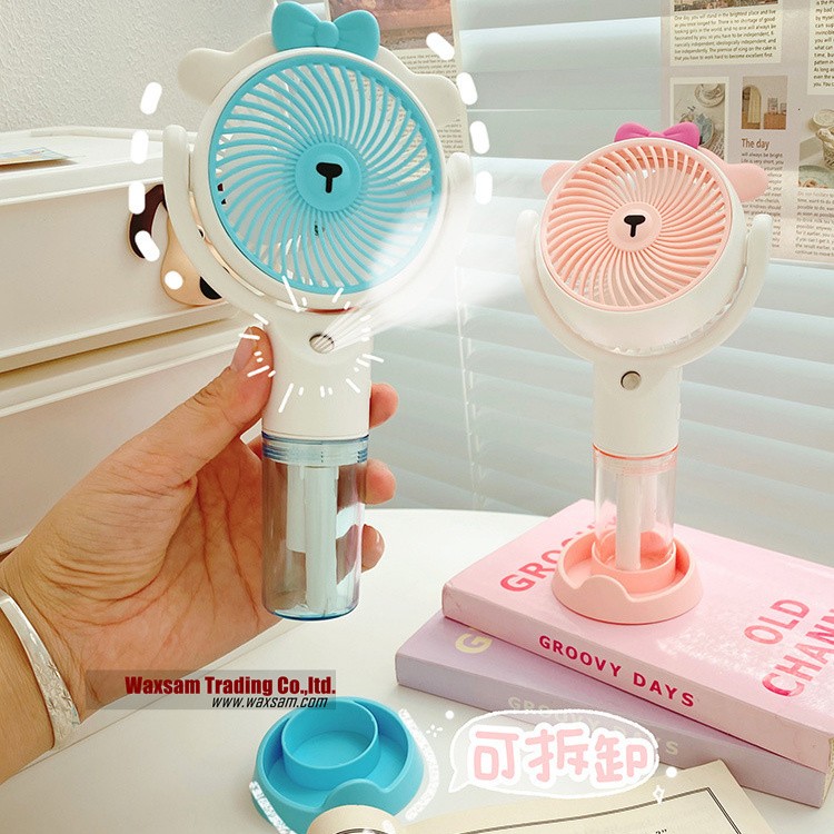 Rechargeable Stylish Cute Three Modes Strong Wind Portable Spray Fan ...