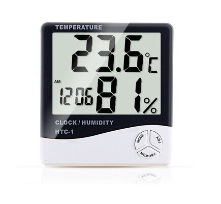 HTC-1 Lcd Display Digital Room Temperature & Humidity Meter Clock ...