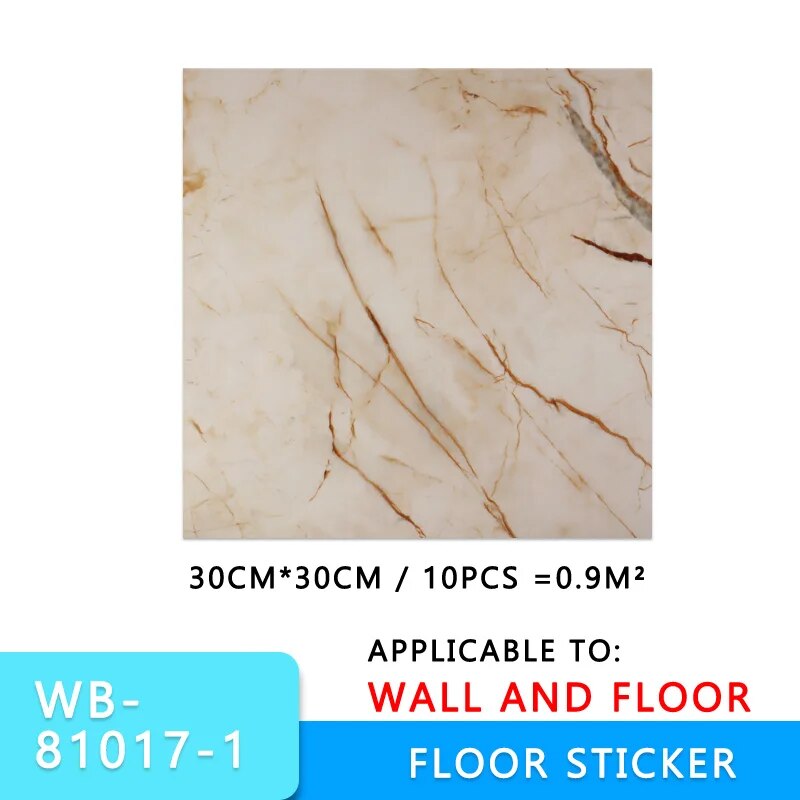 Wall Sticker Self Adhesive waterproof PVC Tiles Floor Stickers Marble ...