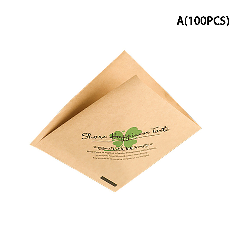 100pcs Triangle Shape Kraft Paper Packaging Sandwich Oilproof Doughnut ...