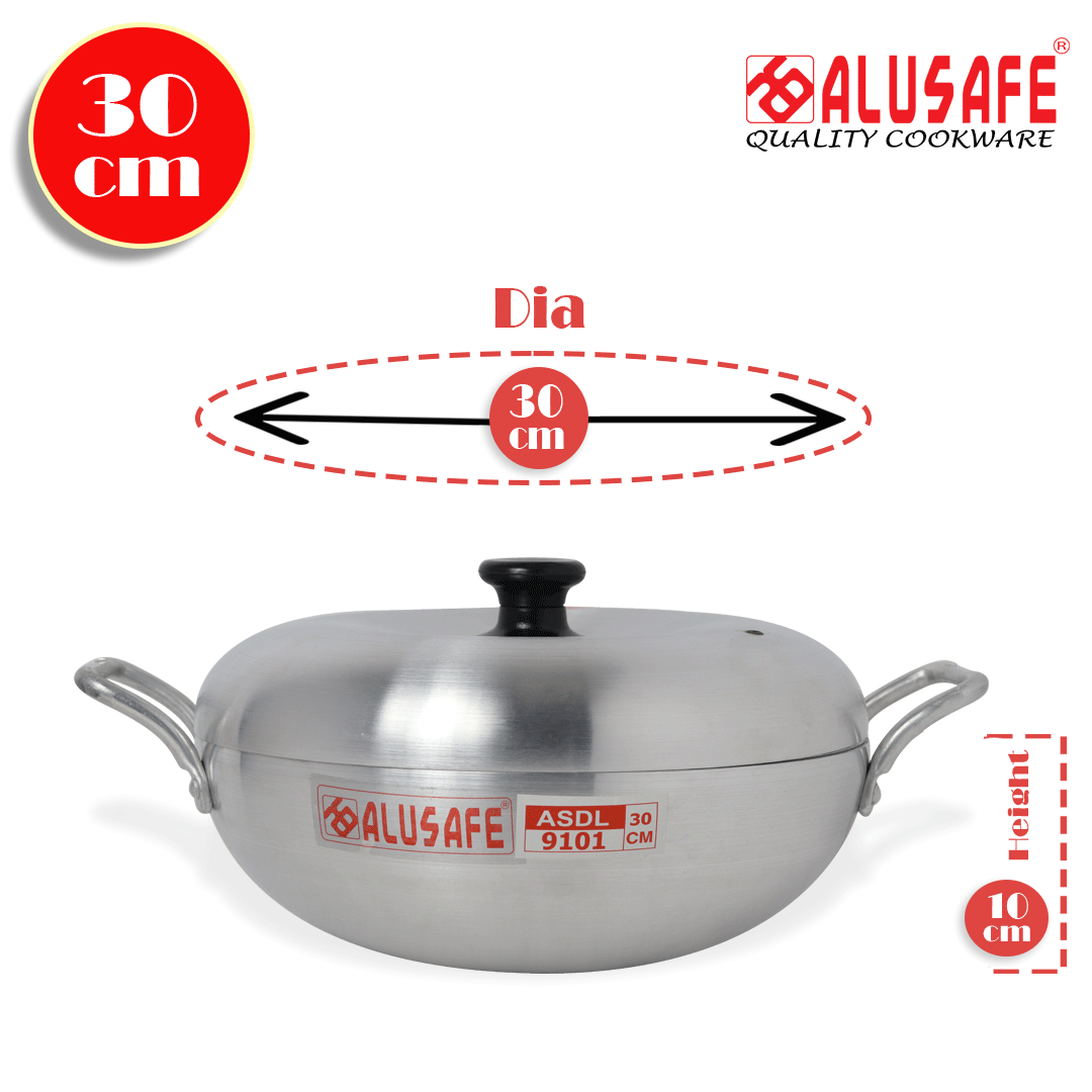 Alusafe Aluminium Delux Pan 30 cm (30*10 cm) | Daraz.com.bd