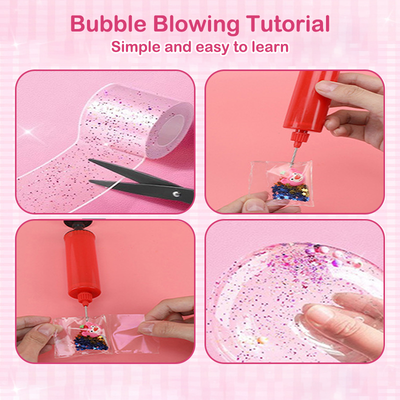 DIY Craft Pinch Toy Making Blowable Bubble Tape Non-marking Double ...