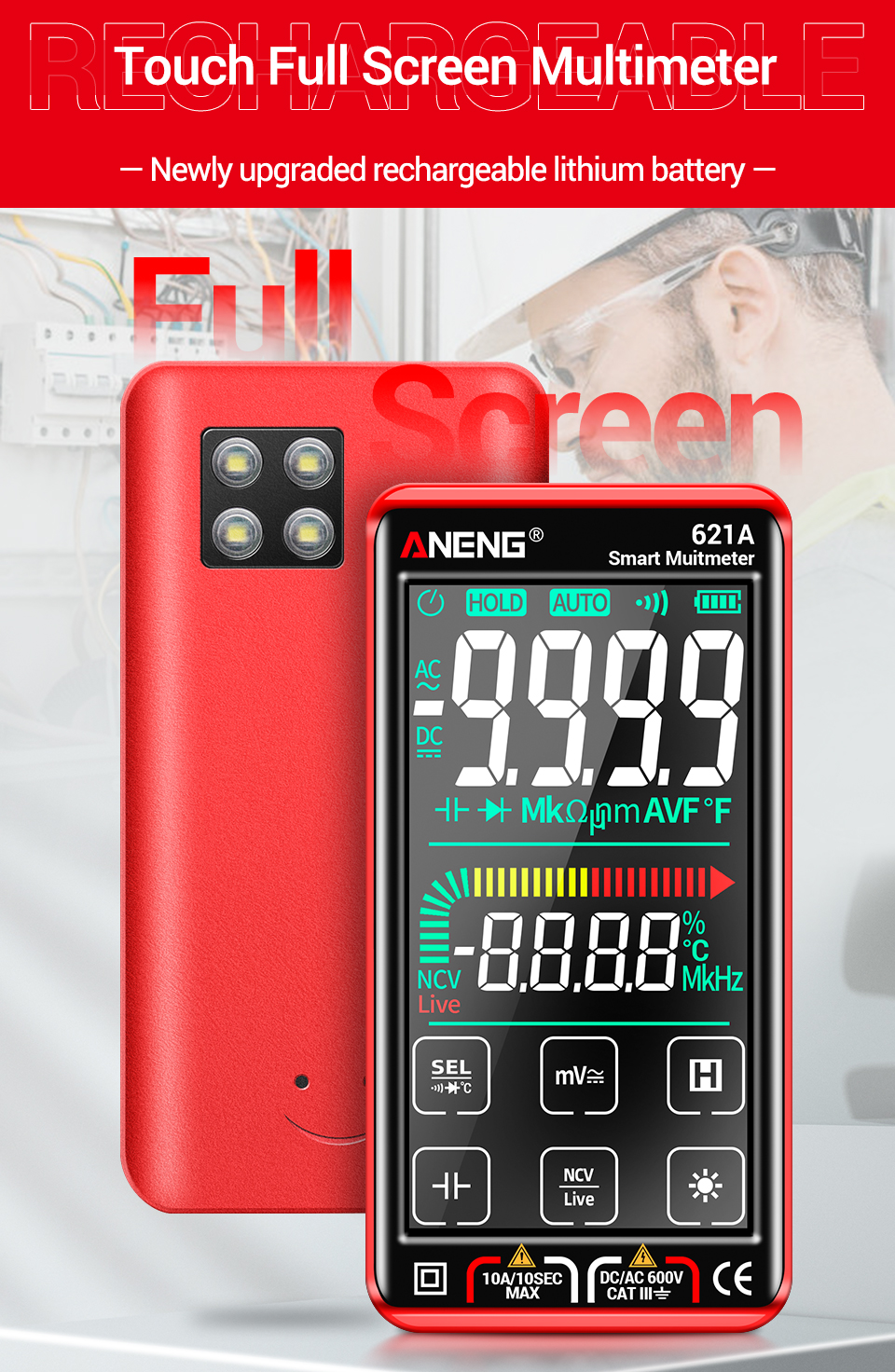 Generic ANENG 621A intelligent digital multimeter measuring ...