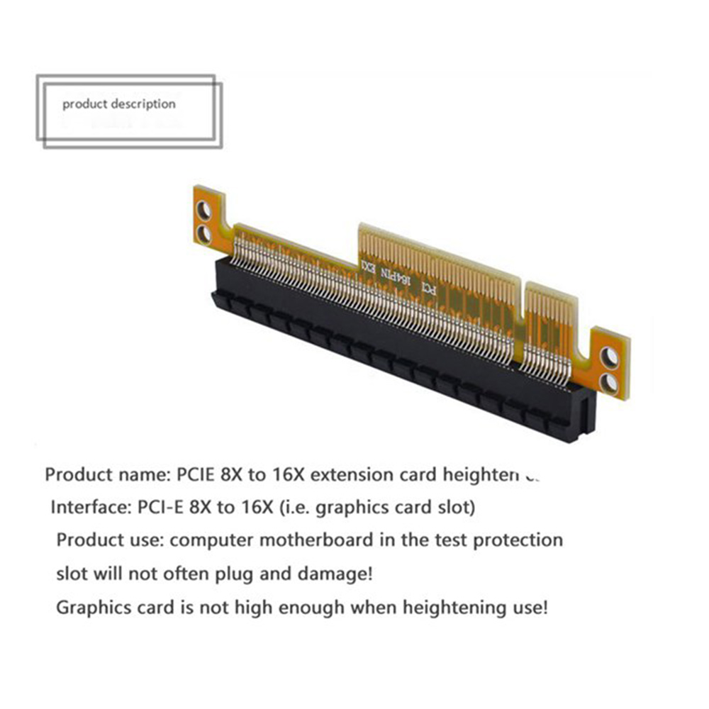 2 Pieces PCI-E 8X to 16X Riser Card Graphics Adapter Convertor Board ...