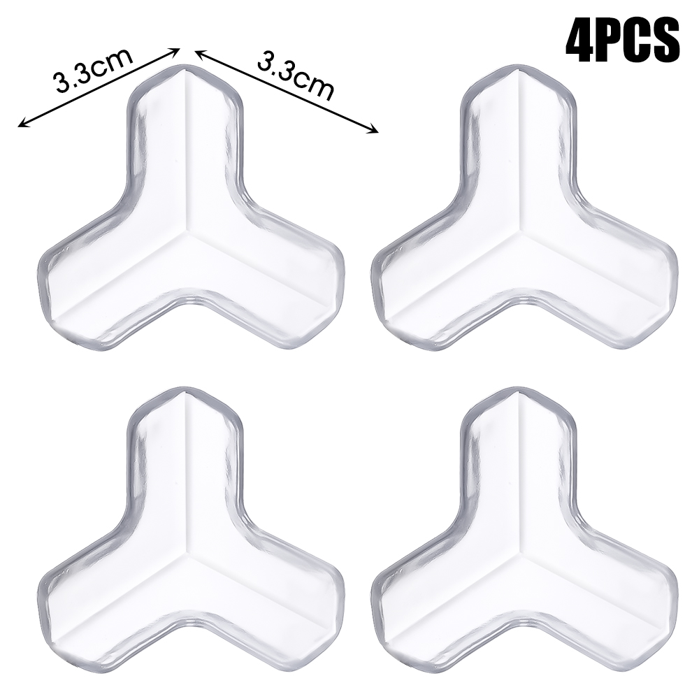 4Pcs Baby Bump-proof Table Corner Transparent Protective Cover T-shaped ...