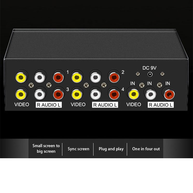 Aolie 4-Port RCA Composite Video Audio AV 4-Way Switch Selector ...