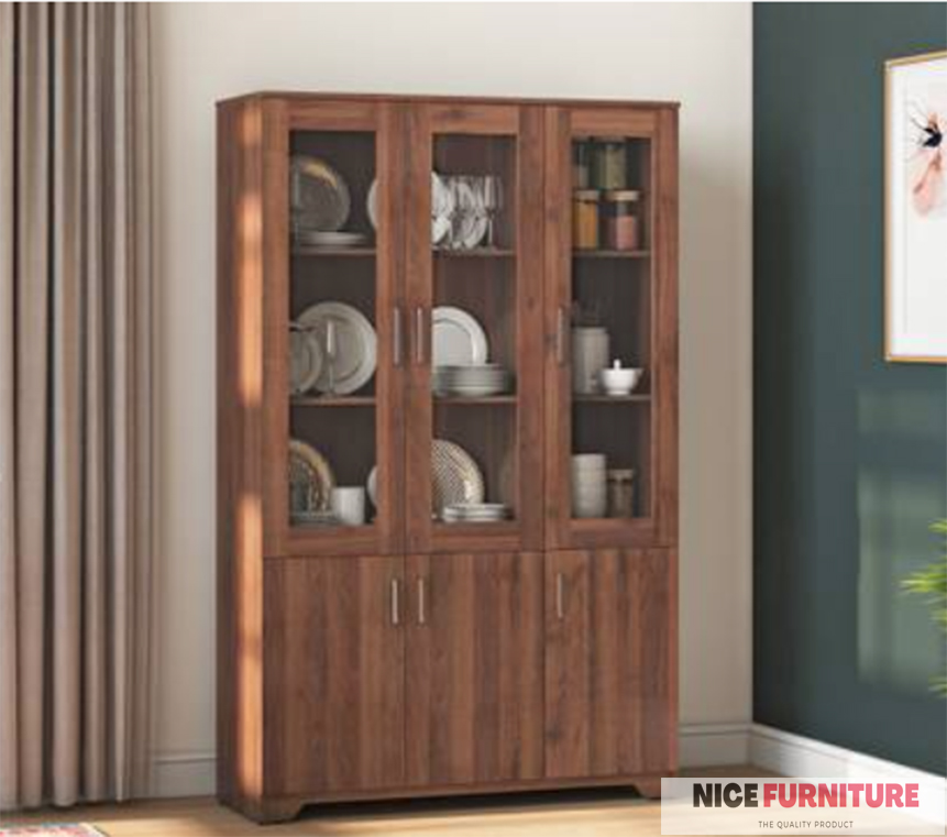 Crockery Display Unit Wall Showcase, 3 door Kitchen Display Cabinet To ...