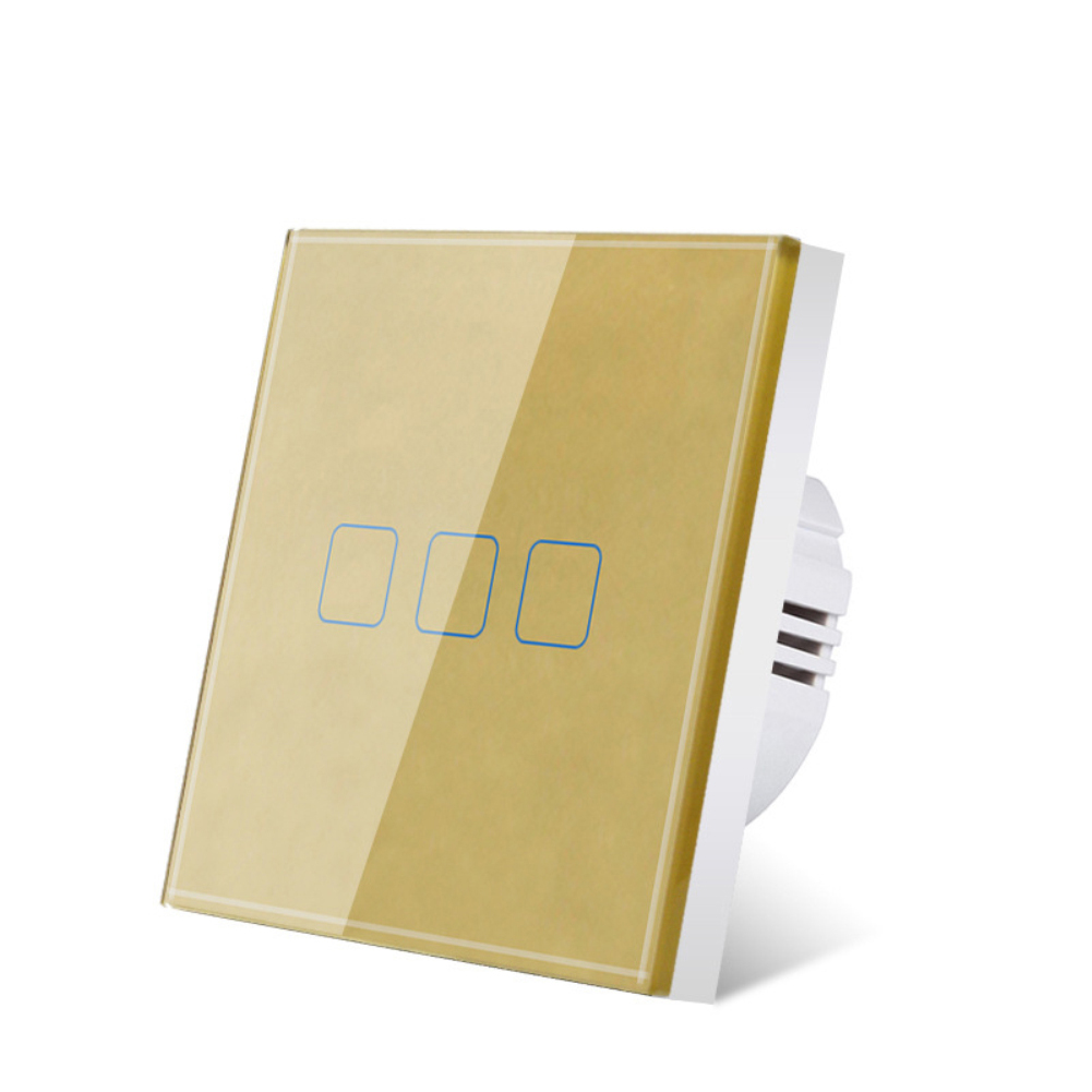 1/ 2 /3 Gang EU Touch Switch LED Backlight Panel Tempered Crystal Glass ...