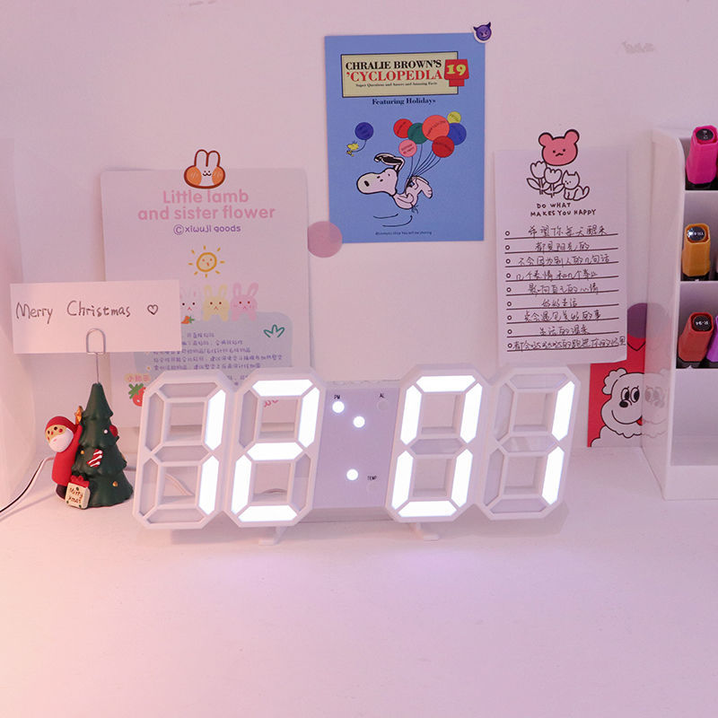 3D LED Digital Clock Electronic Table Clock Alarm Clock Wall Glowing ...