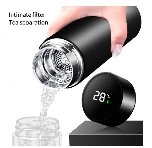 500ml Led Temperature Display Stainless Steel Water Bottle Smart Water ...