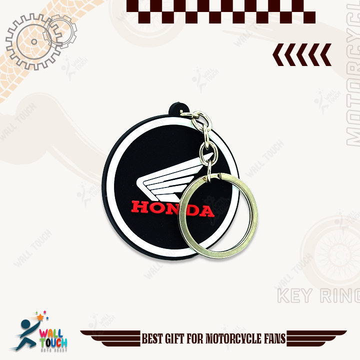HONDA PVC Keychain Key ring Red Rubber Motorcycle Bike Car Collectible ...