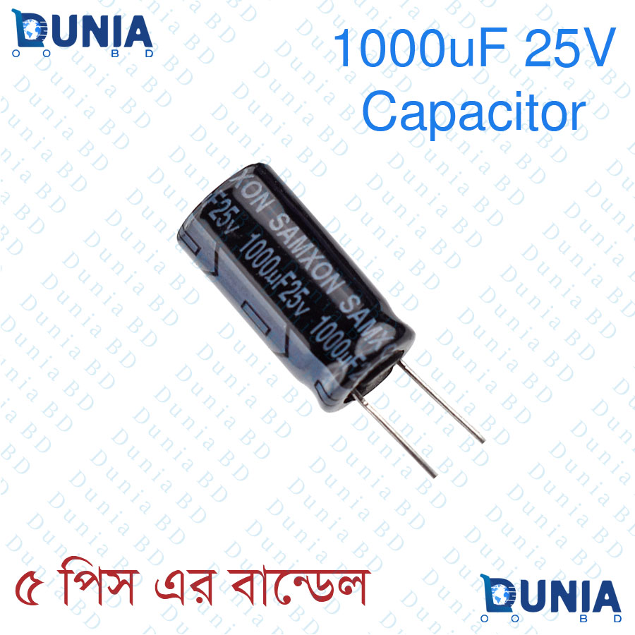 1000uF 25V Capacitor Radial Electrolytic capacitor Polarized Aluminium ...