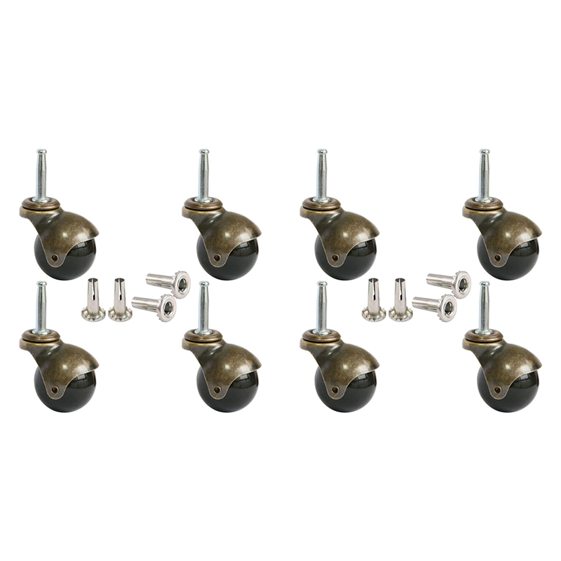 1.5Inch Ball Casters Wheels for Furniture Casters Set of 8 with 8 x ...