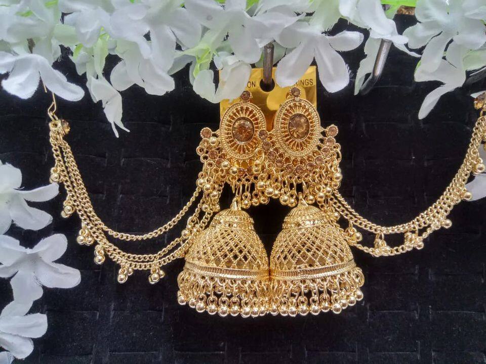 New Bahubali Earrings Jhumka Kaner Dul Tana For Women Ear Ring Daraz .bd