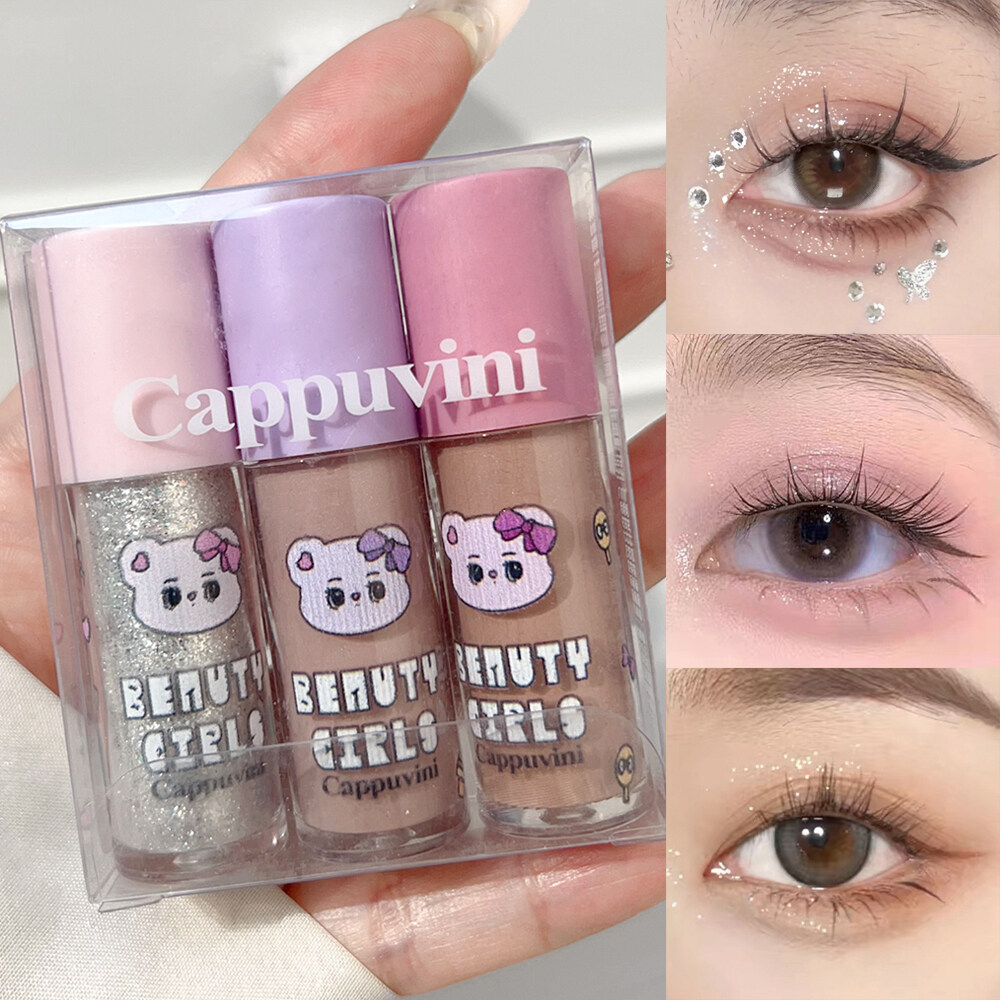 3pcs Cute Glitter Liquid Eye Shadow Pearl Highlighter Diamond Shimmer ...