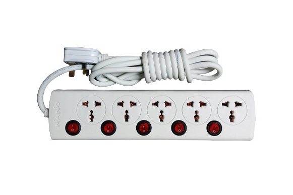 Heavy Duty Multiplug / Power Strip Nano MBS-405 5 Port 3 Pin Power ...