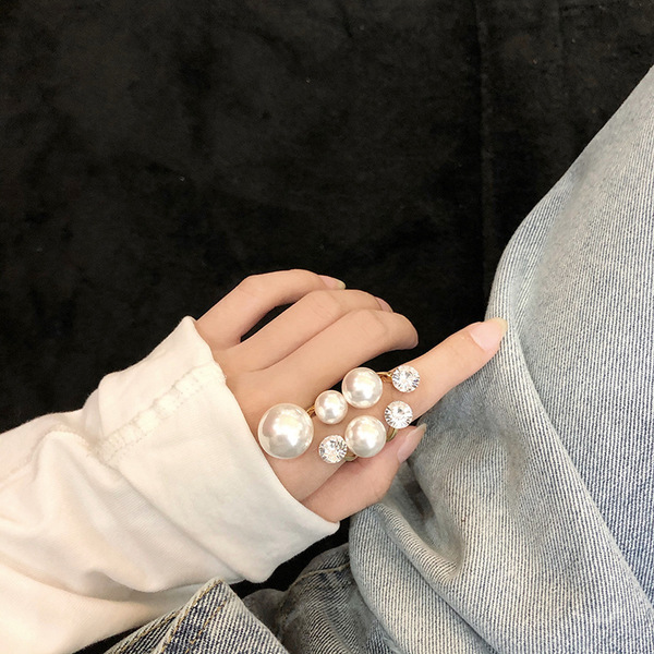Girls Pearl Ring Korean Design Finger Ring | Daraz.com.bd