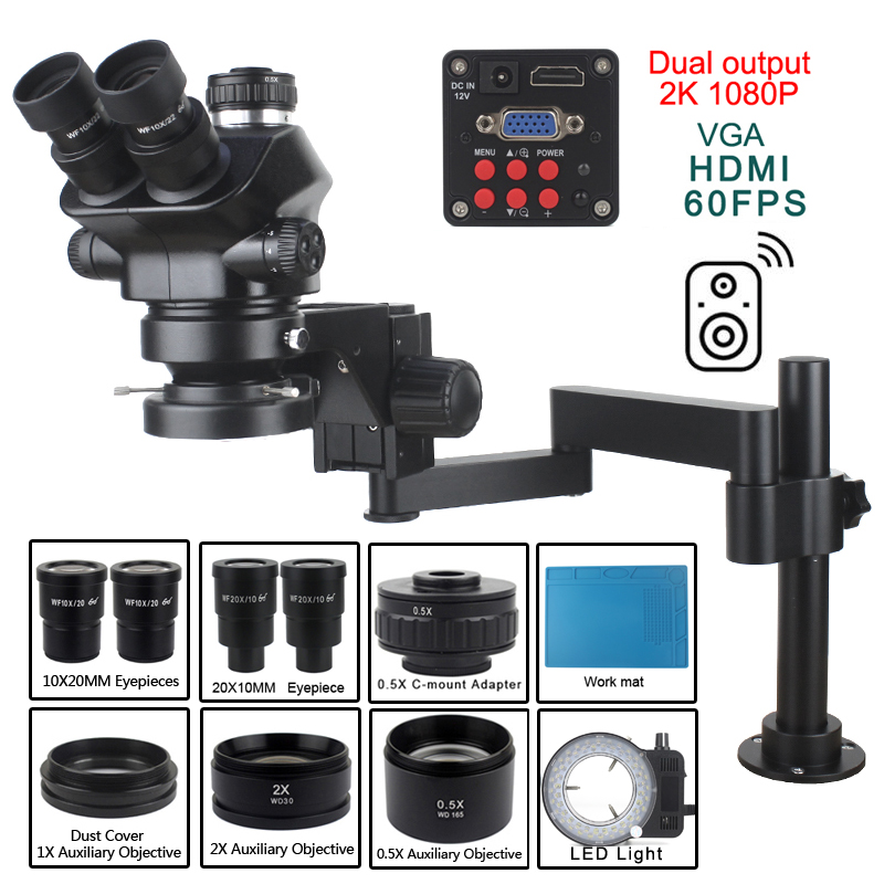 3.5-200X Simul-Focal Stereo Trinocular Microscope 4K 48MP 1080P HDMI ...