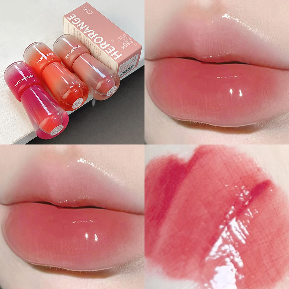 HERORANGE Cute Mushroom Shaped Lip Glaze Long Lasting Moisturizing ...
