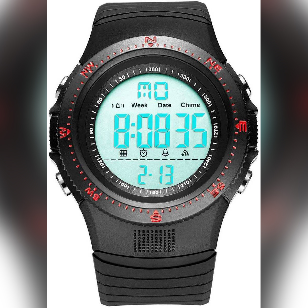 Piaoma Big Display Digital Black Rubber Strap Sport Watch. | Daraz.com.bd