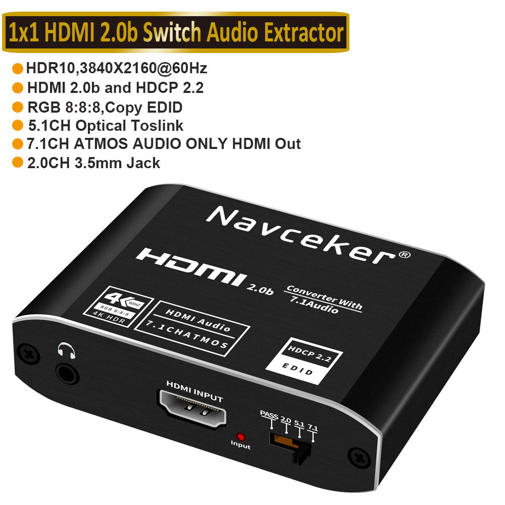 60Hz 4K HDMI Switch HDR HDMI ARC audio extractor HDMI 2.0 splitter ...