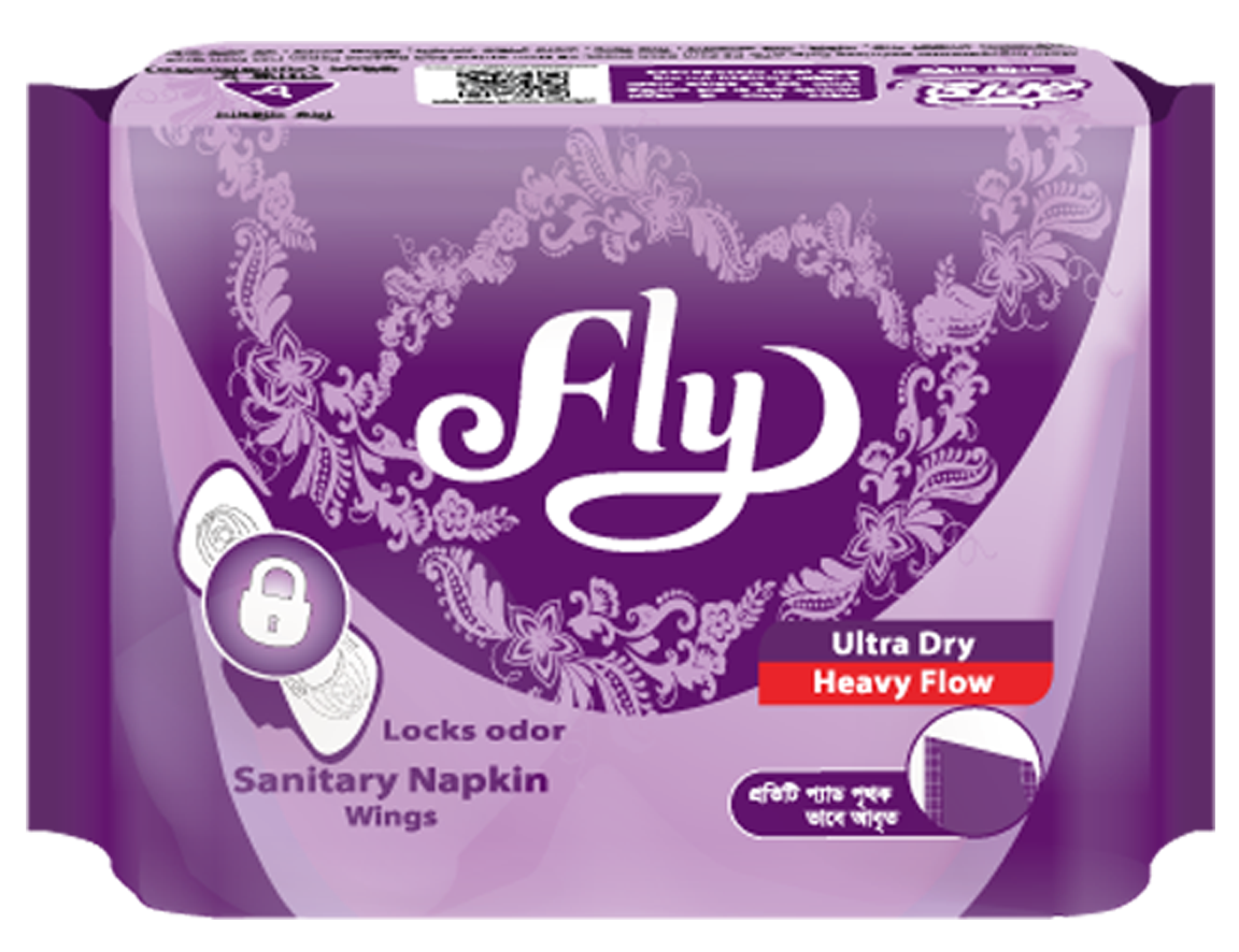 Fly Sanitary Napkin-Ultra Dry 8- Wings-Panty System-Heavy Flow-8 Pads ...